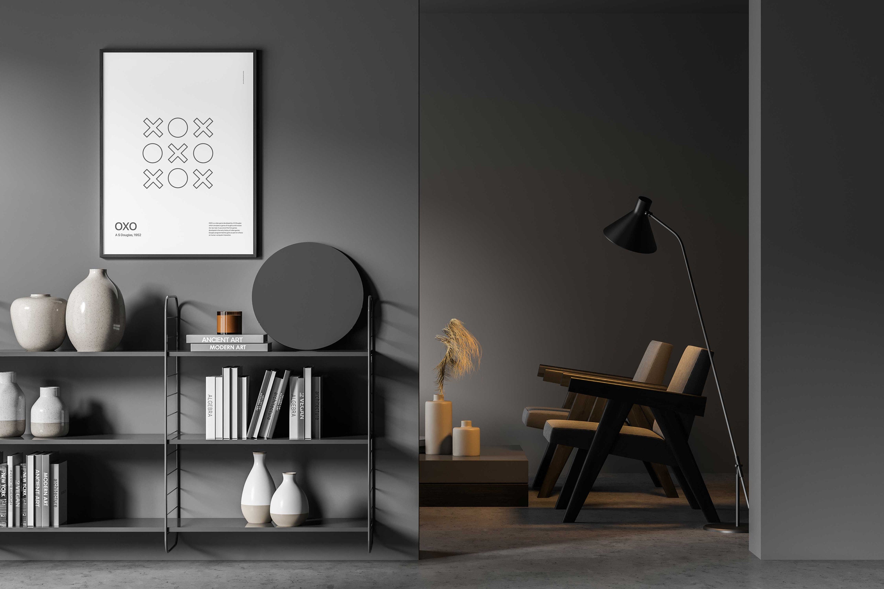 Downloadable Minimalist Printable Art, Modern Oxo, Tic Tac Toe Poster ...