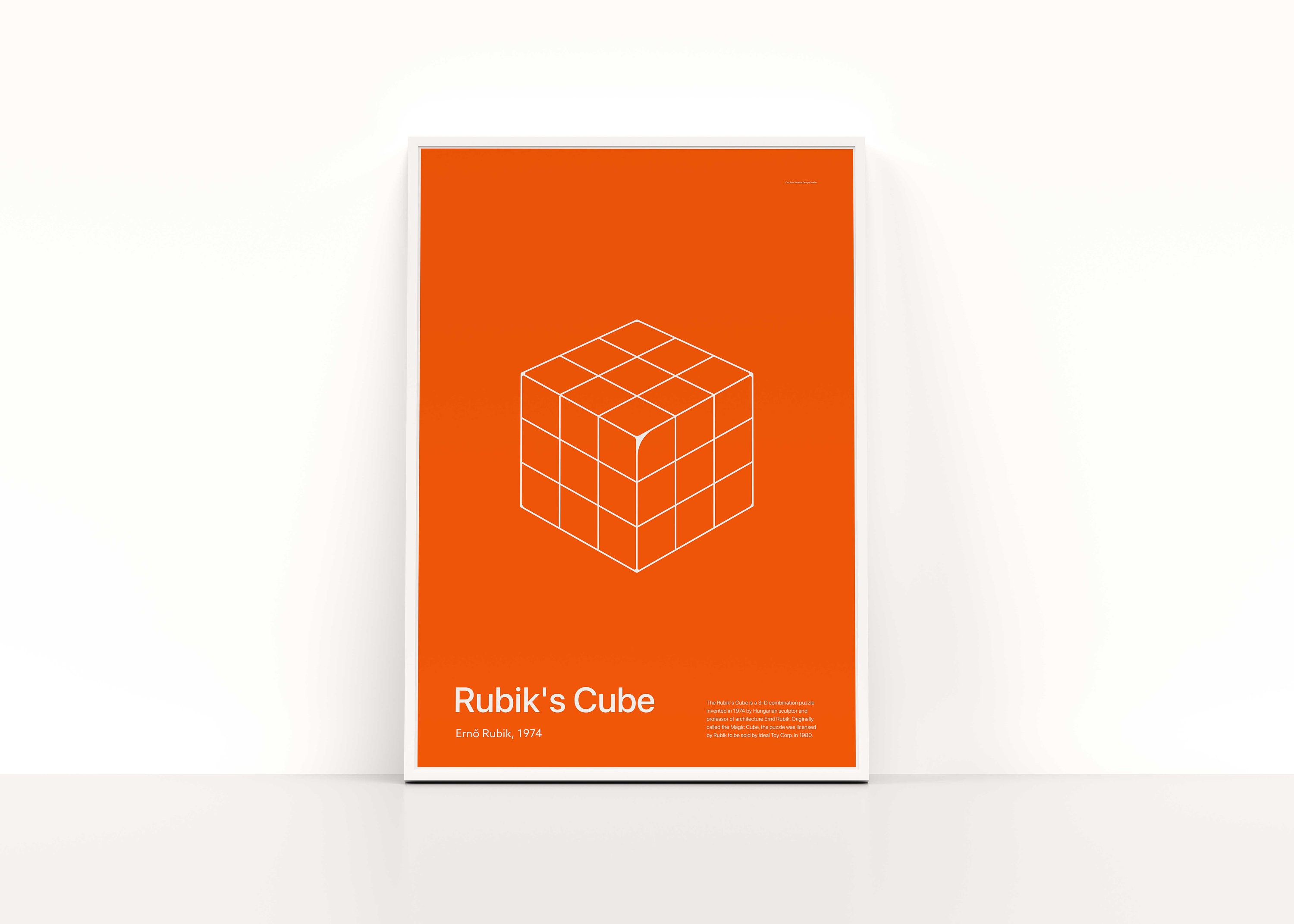 Modern Rubik's Cube Game Poster, Clean Poster, Ernő Rubik, Magic Cube ...