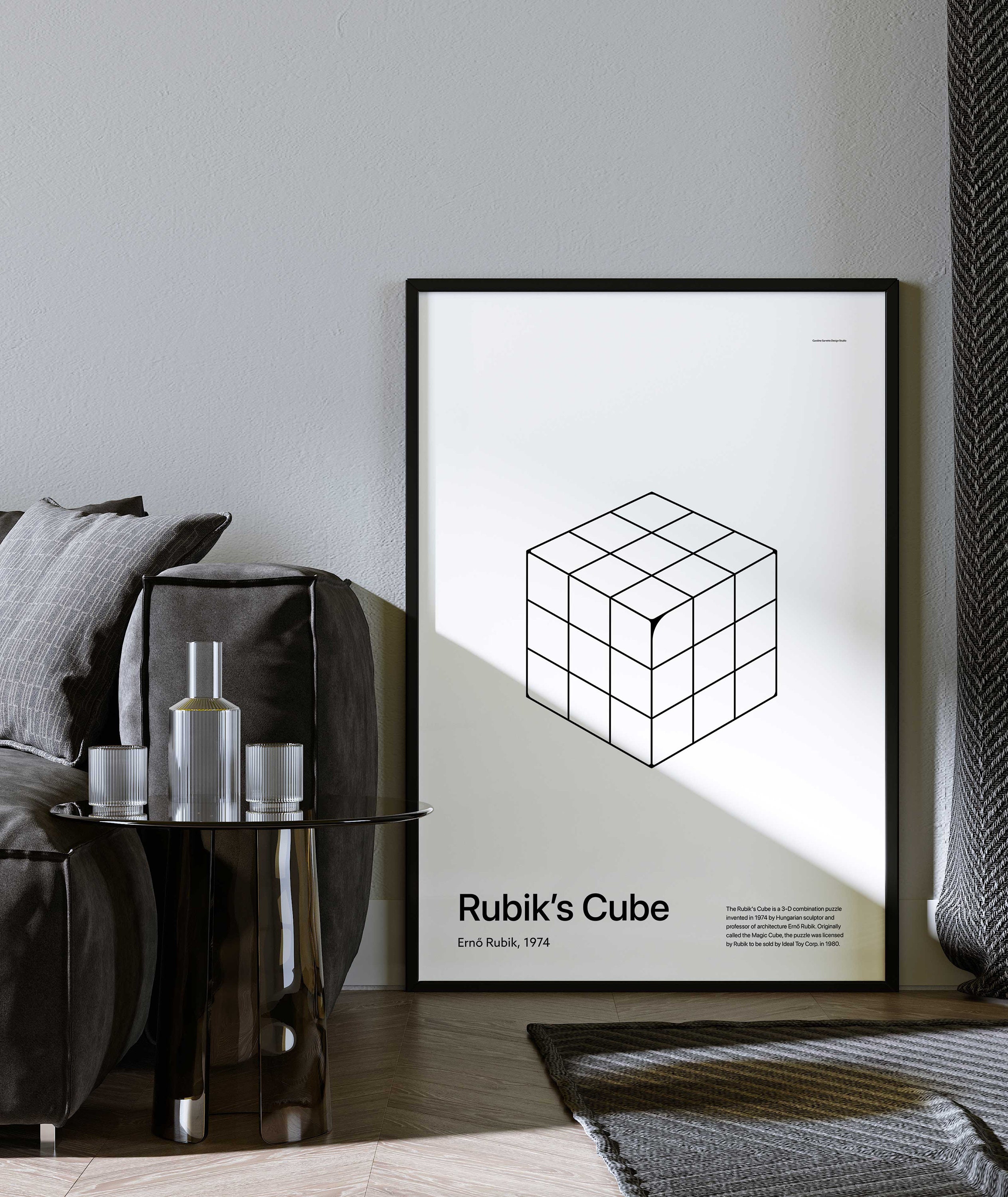 Modern Rubik's Cube Game Poster, Clean Poster, Ernő Rubik, Magic Cube ...