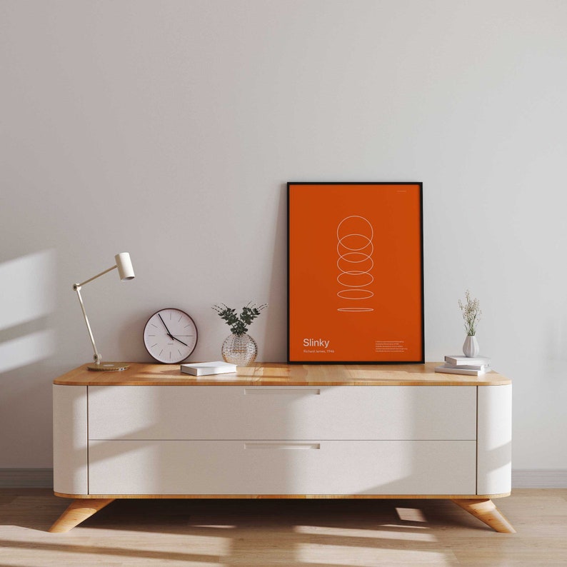 Modern/implicit Slinky Game Poster, Orange, Minimalist Poster ...