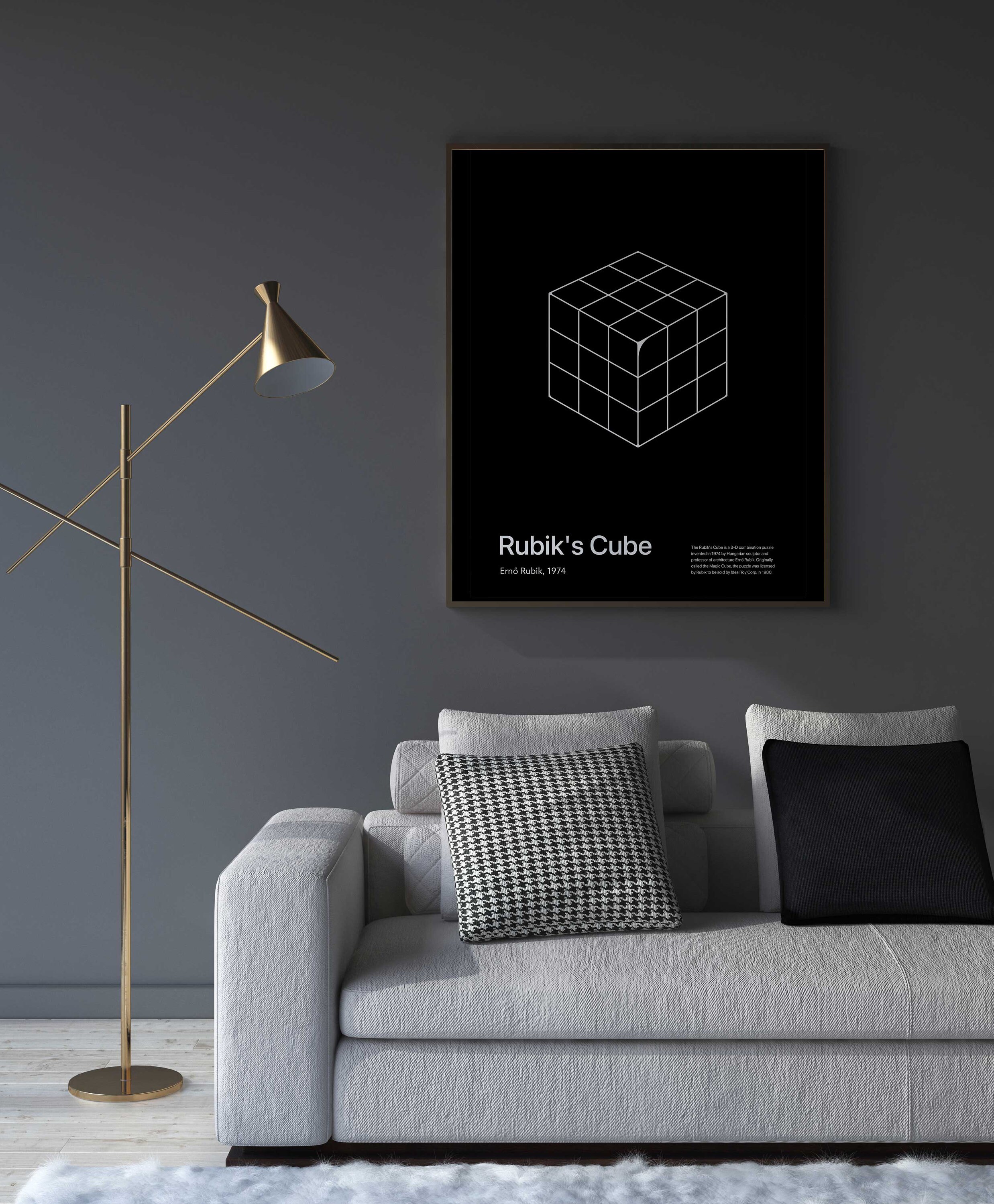Modern Rubik's Cube Game Poster, Clean Poster , Ernő Rubik, Magic Cube ...