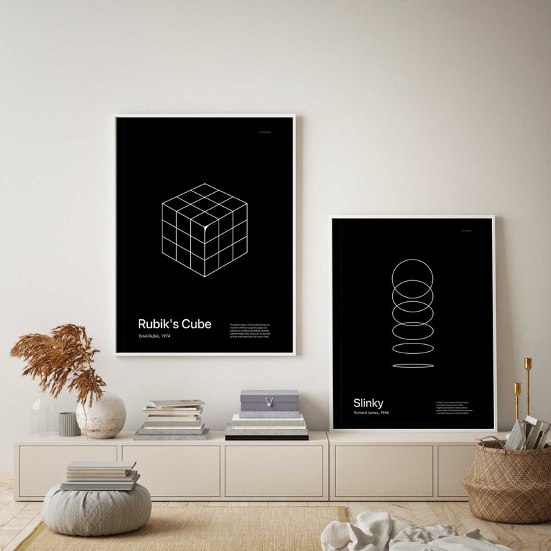 Modern Rubik's Cube Game Poster, Clean Poster , Ernő Rubik, Magic Cube ...