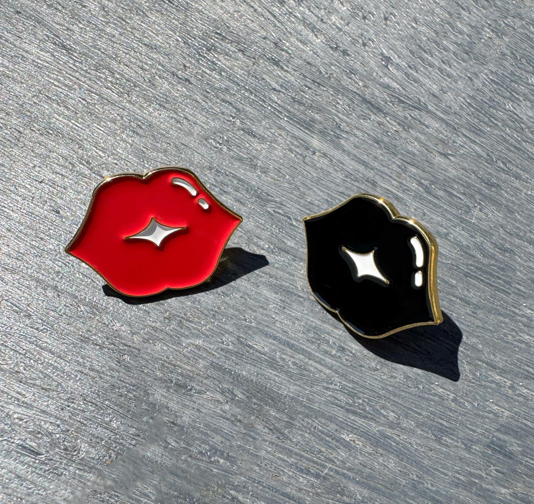 Red Lip Enamel Pin, Kiss Brooch, Valentine's Gift - Etsy