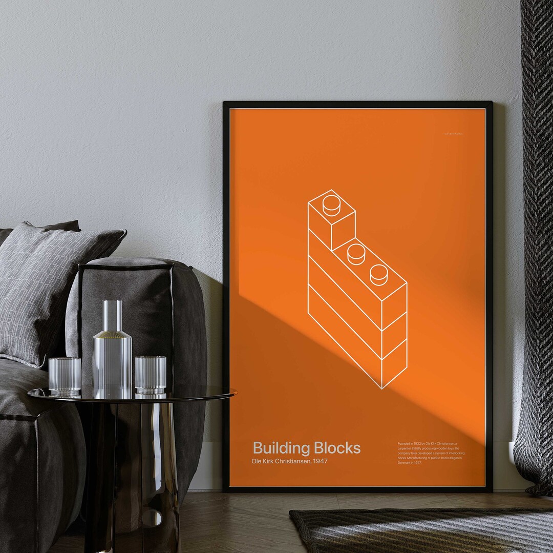 Downloadable Minimalist Printable Art, Modern Building Block Poster ...