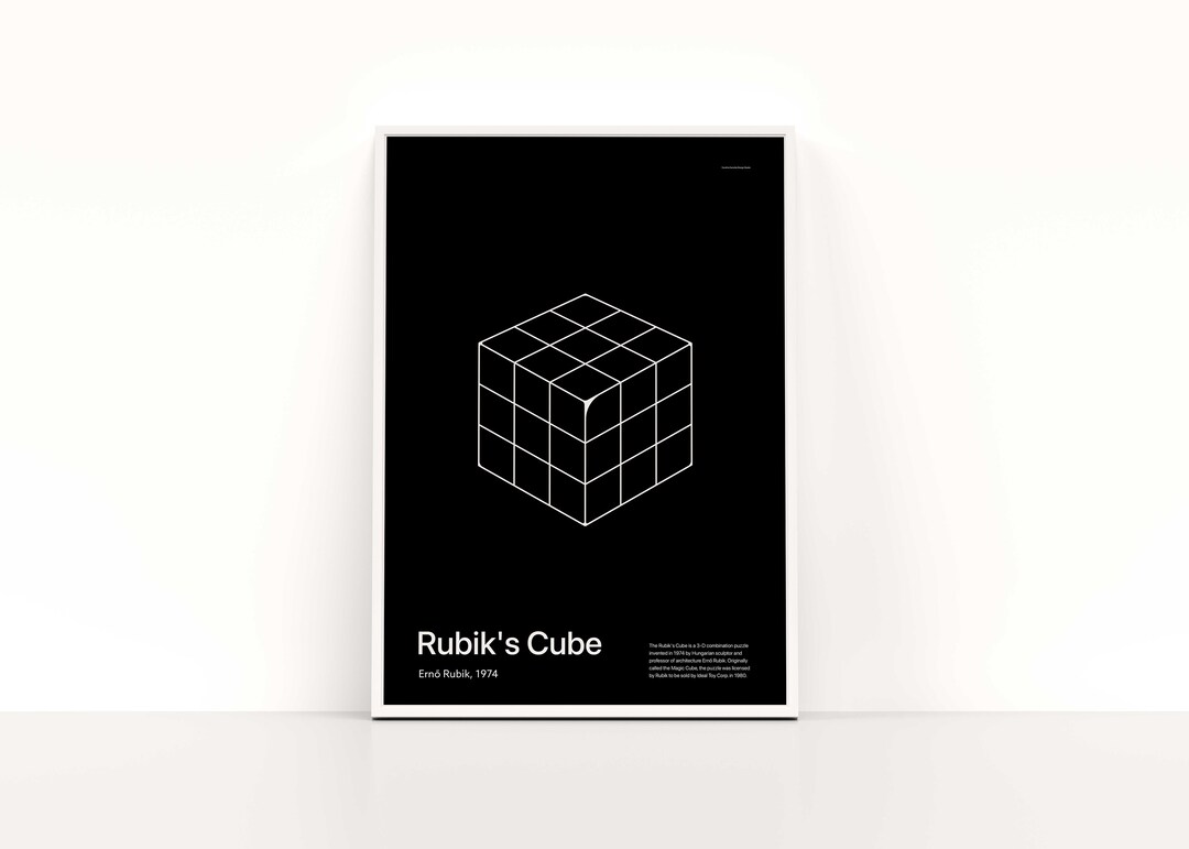 Modern Rubik's Cube Game Poster, Clean Poster , Ernő Rubik, Magic Cube ...