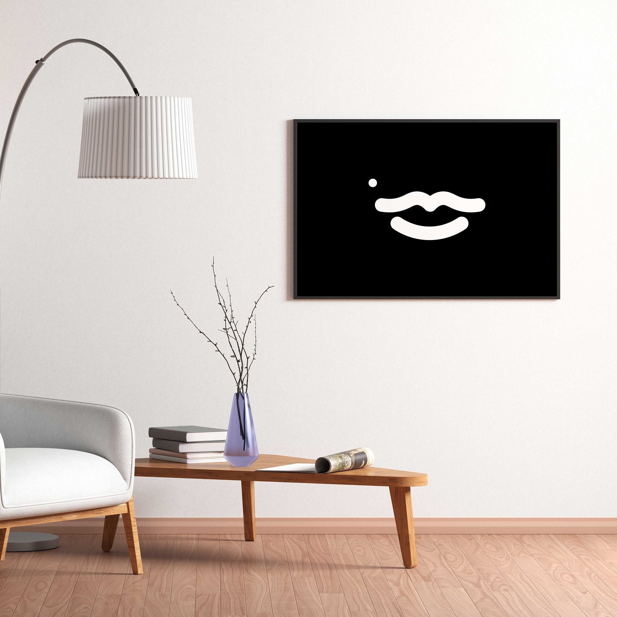 Downloadable Pop Art Minimalist Poster Printable Wall Art Print, Lips ...