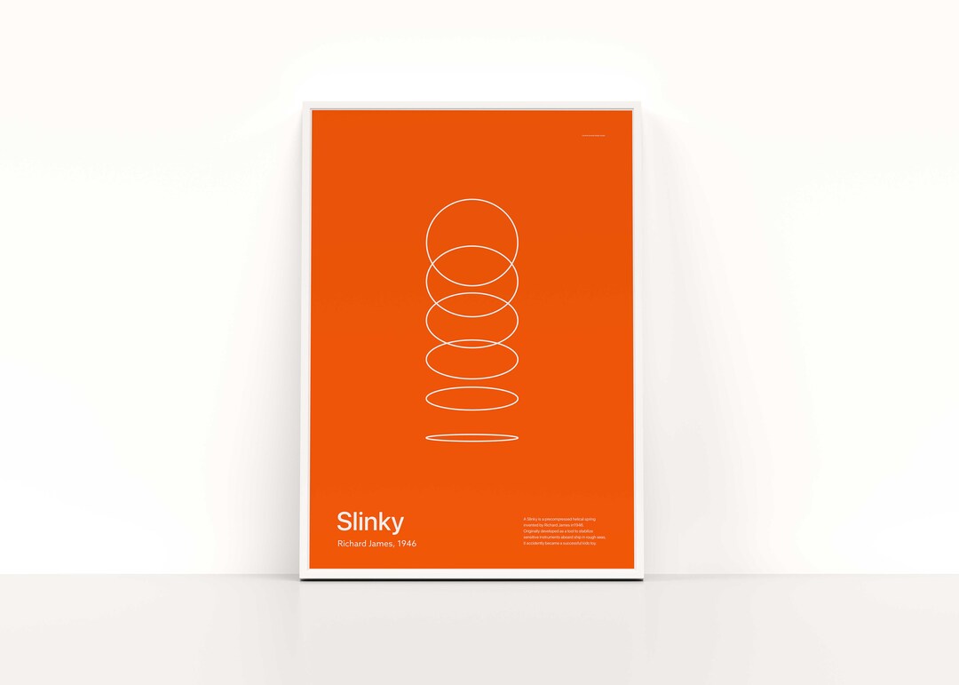Modern/implicit Slinky Game Poster, Orange, Minimalist Poster ...