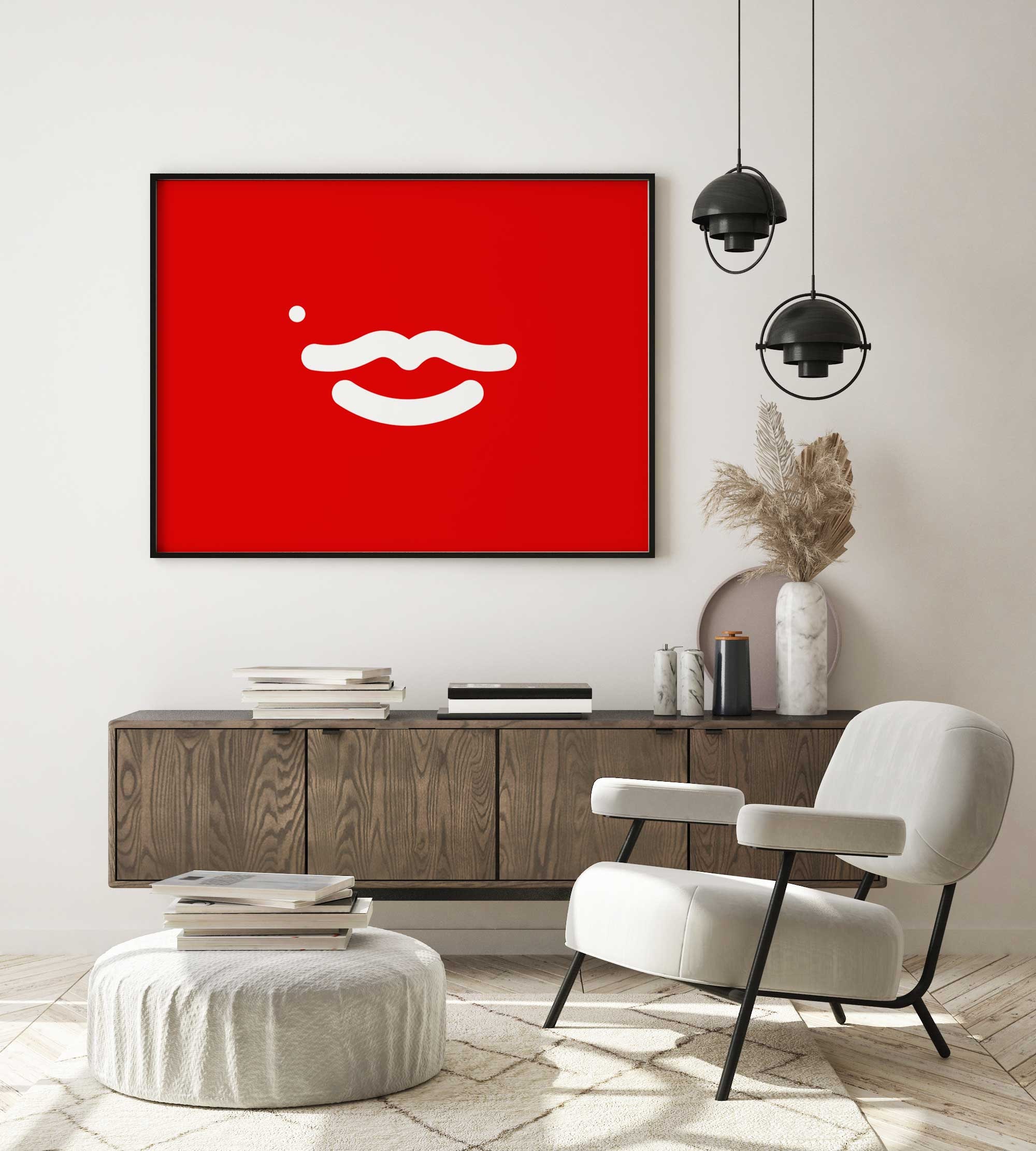 Downloadable Pop Art Minimalist Poster Printable Wall Art Print, Lips ...