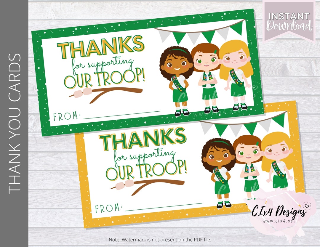 Scouts | Thank You Card | Juniors | Printable | NOT Personalized ...