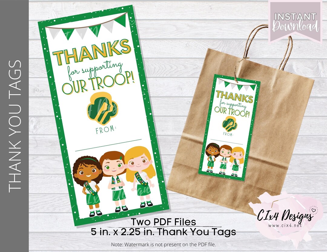 Scouts | Thank You Tags | Juniors | Vertical | Printable | NOT ...