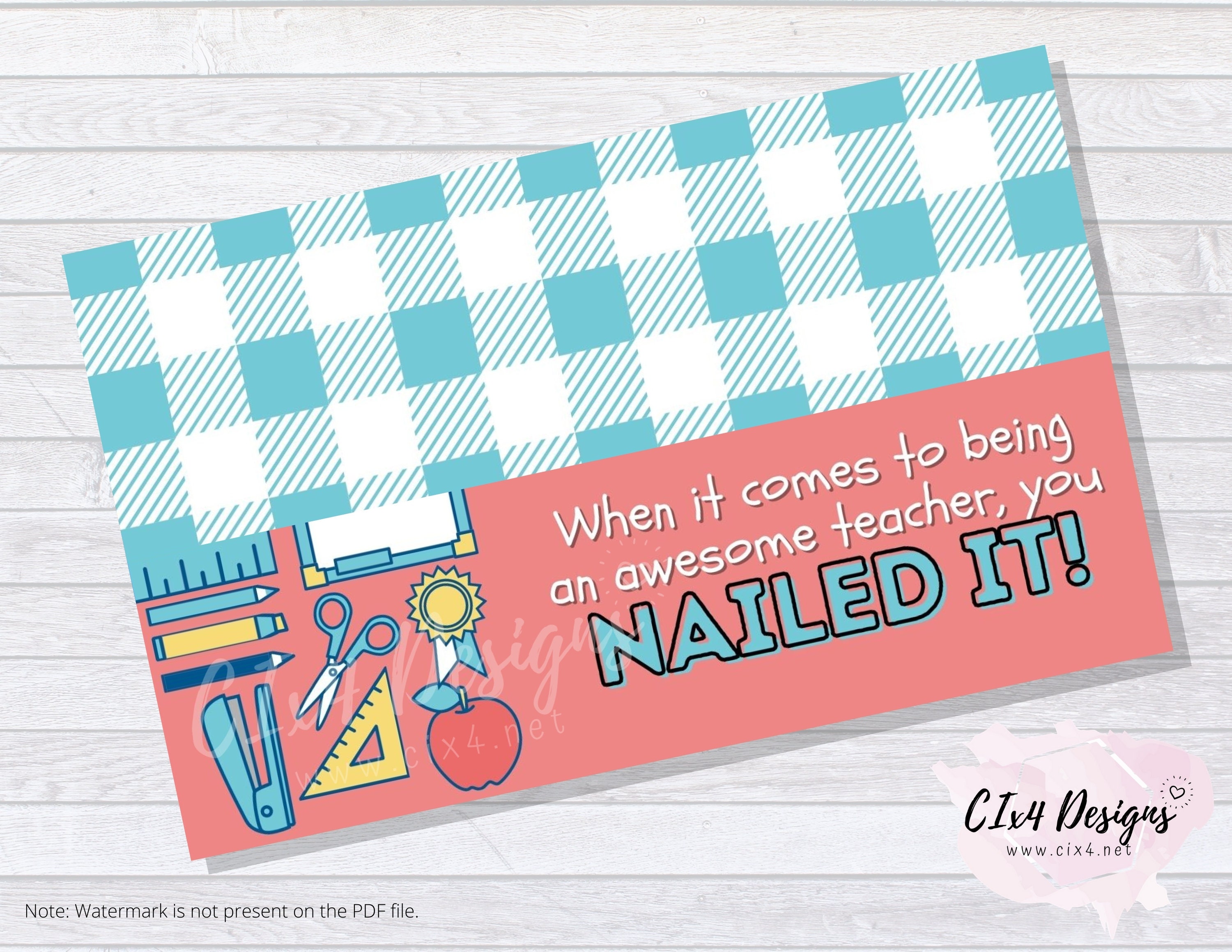 Teacher - Nailed It - Gift Envelope for Nail Polish Strips - Pastel (2 ...