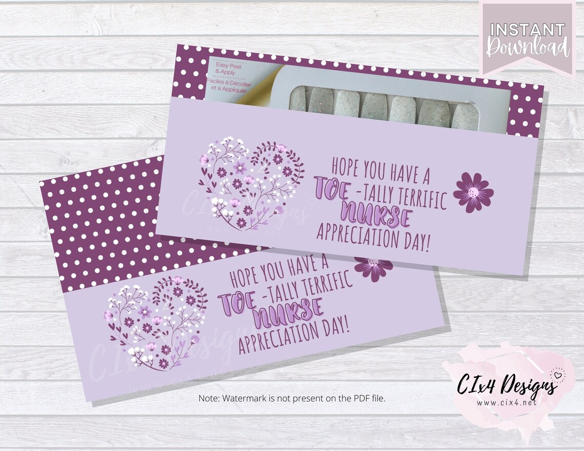 Nurse Appreciation Day Purple Flowers Gift Envelope for | Etsy