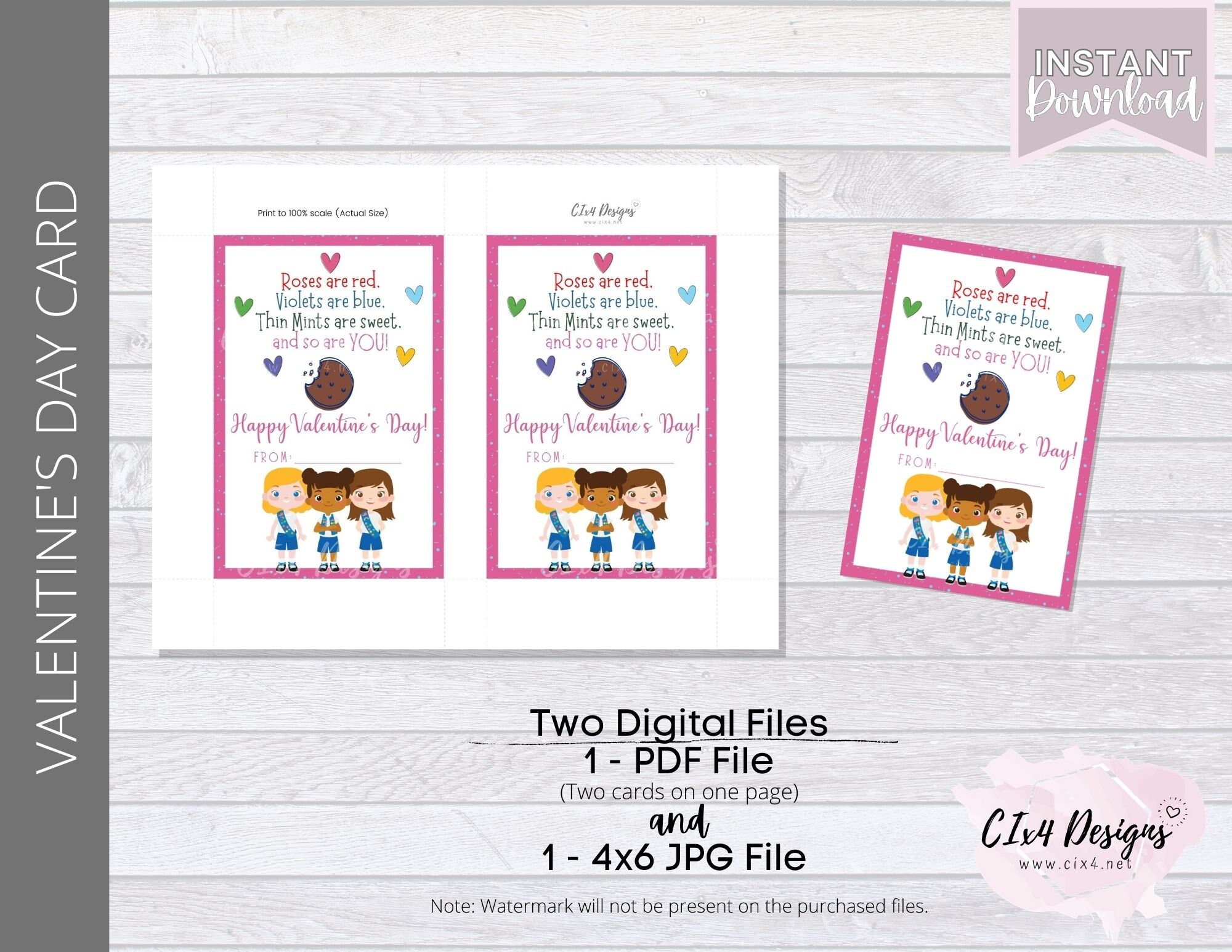 Girl Scouts Valentine's Day Card 4x6 Daisies - Etsy Singapore