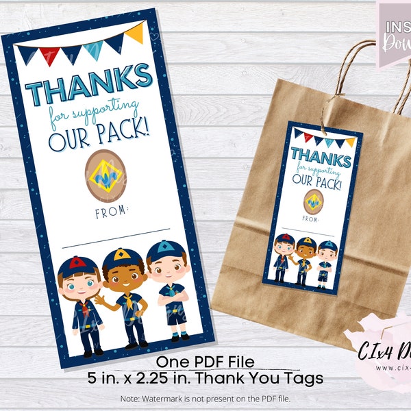 Thank You Printable Cub Scouts - Etsy