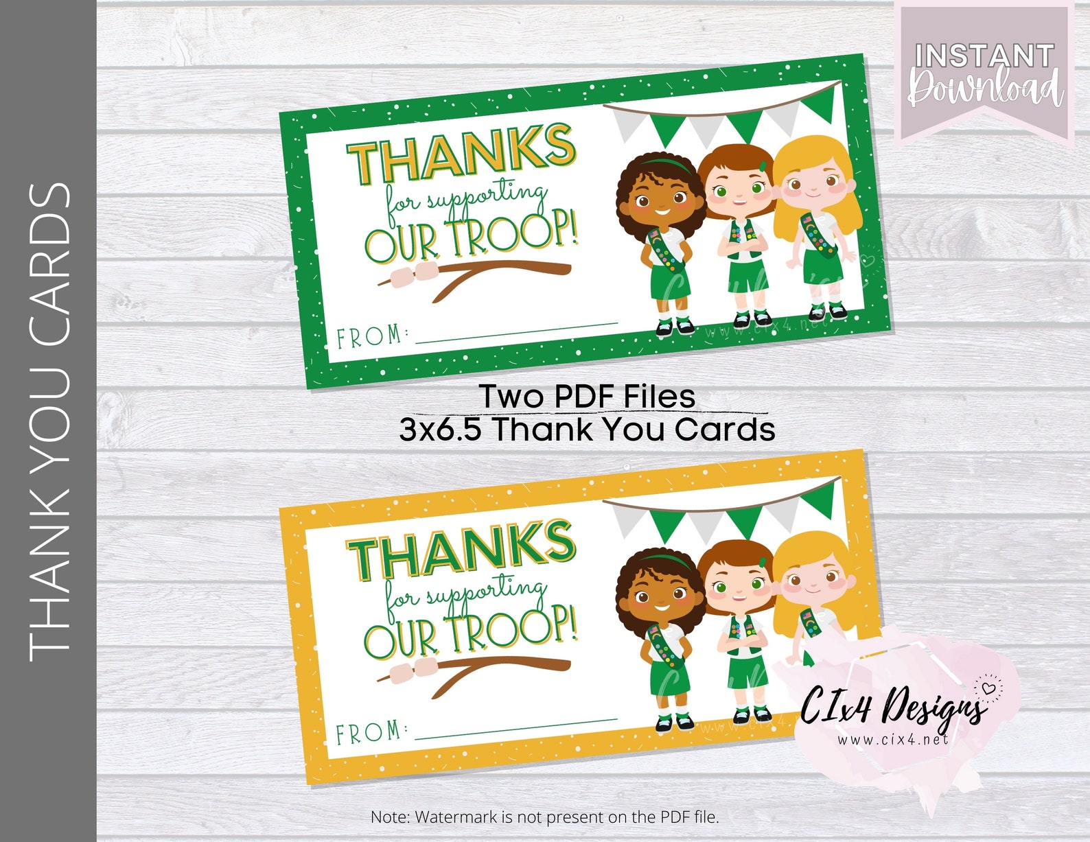 Girl Scouts Thank You Card Juniors Printable NOT - Etsy
