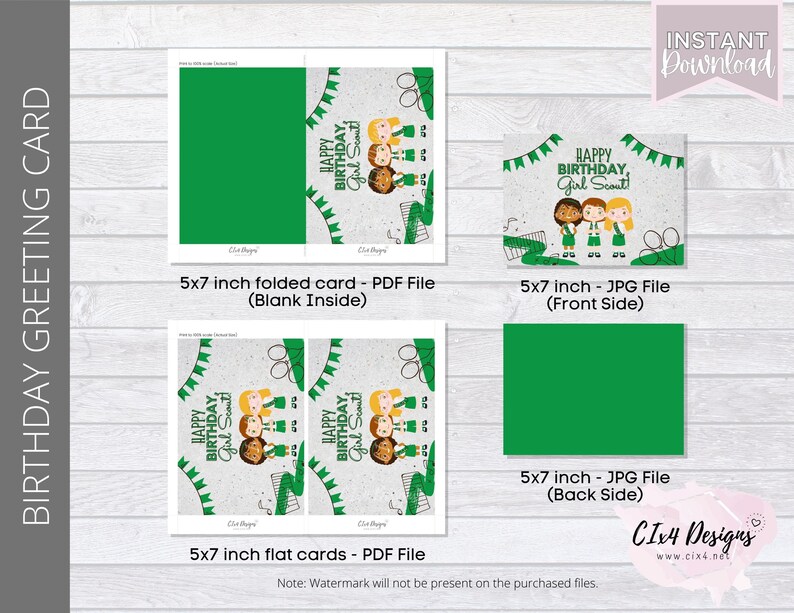 Birthday Greeting Card | Scouts | JUNIORS | Printable | 5x7 Folded Card or Flat Card |---INSTANT ...