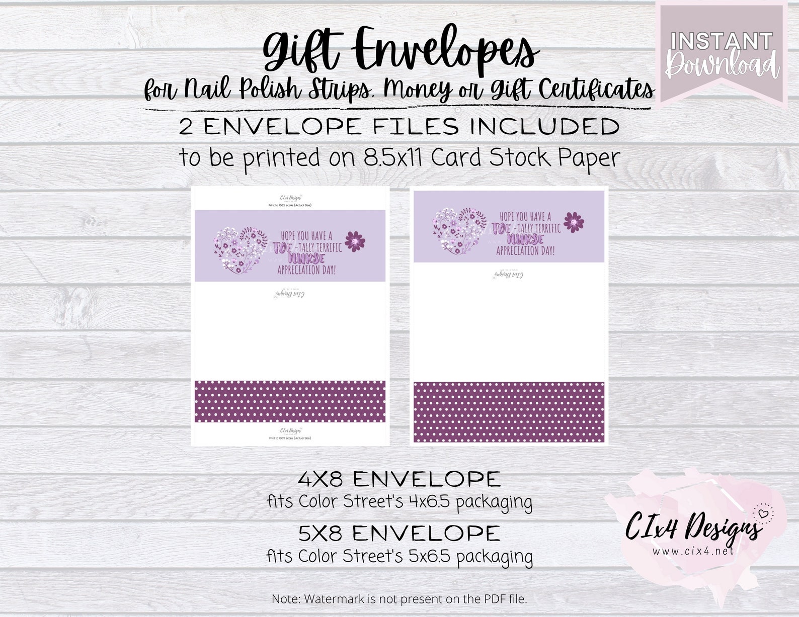 Nurse Appreciation Day Purple Flowers Gift Envelope for - Etsy