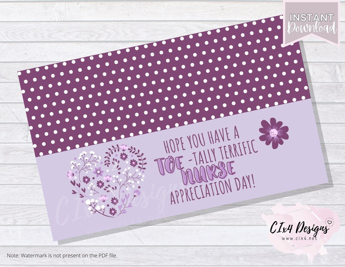 Nurse Appreciation Day Purple Flowers Gift Envelope for - Etsy