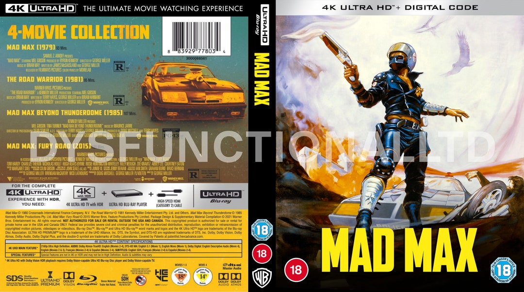 Mad Max Saga Custom 4K Blu-ray Covers DOWNLOAD - Etsy