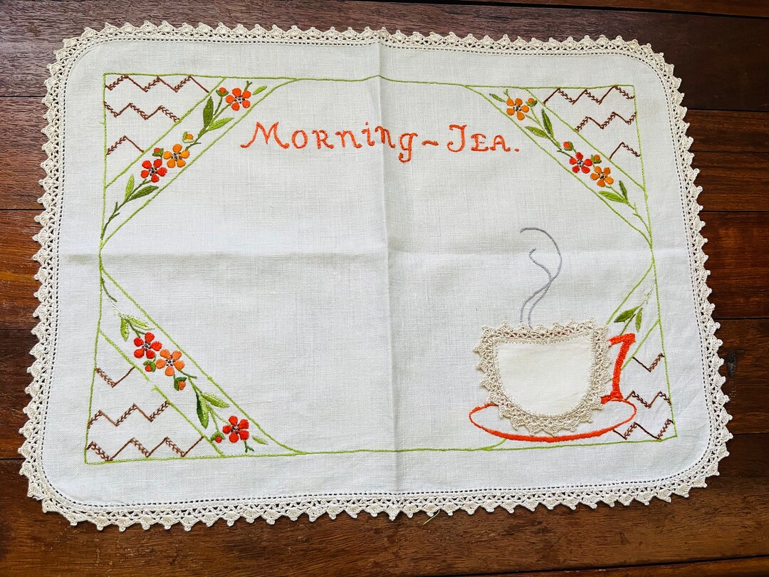 Morning Tea Tray Mat, Doily, Large Cuppa, Coffee, Afternoon Tea, - Etsy