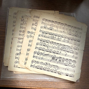 Antique Music Sheets X 8 Digital Pages From Handwritten Score 1828 ...