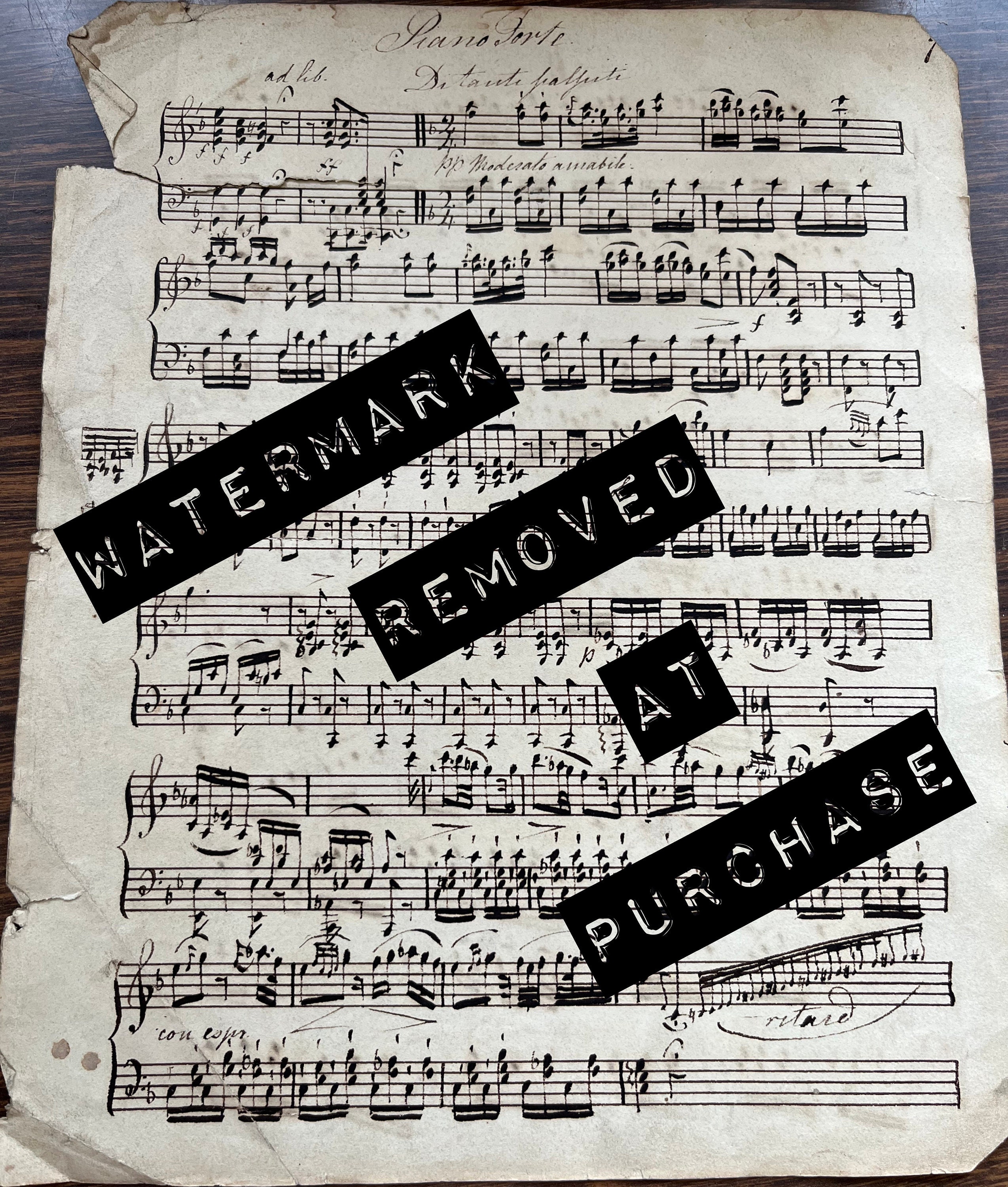 Antique Music Sheets X 8 Digital Pages From Handwritten Score - Etsy ...