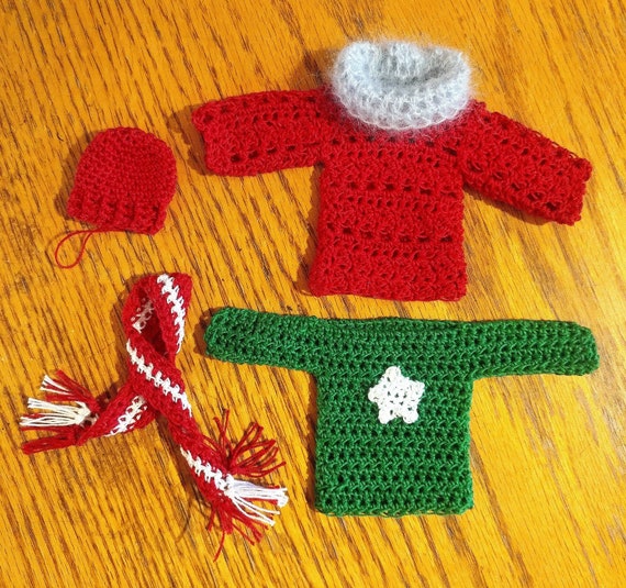 Crochet Pattern: Miniature Sweaters 2 Scarf and Hat | Etsy