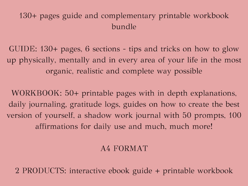 The Ultimate Glow up Guide + Printable Workbook to Completely Change ...