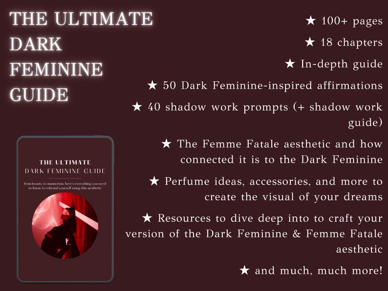 Dark Feminine Guide Ebook | Femme Fatale, Shadow Work (digital Download ...