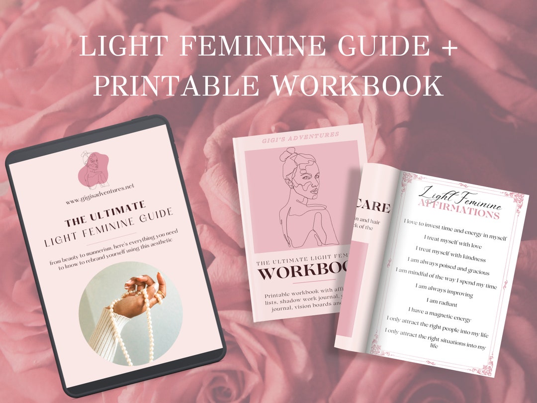 The Ultimate Light Feminine Guide Printable Workbook Bundle Glow up ...