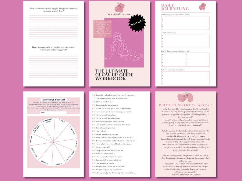 The Ultimate Glow up Guide Printable Workbook | Glow up Workbook ...