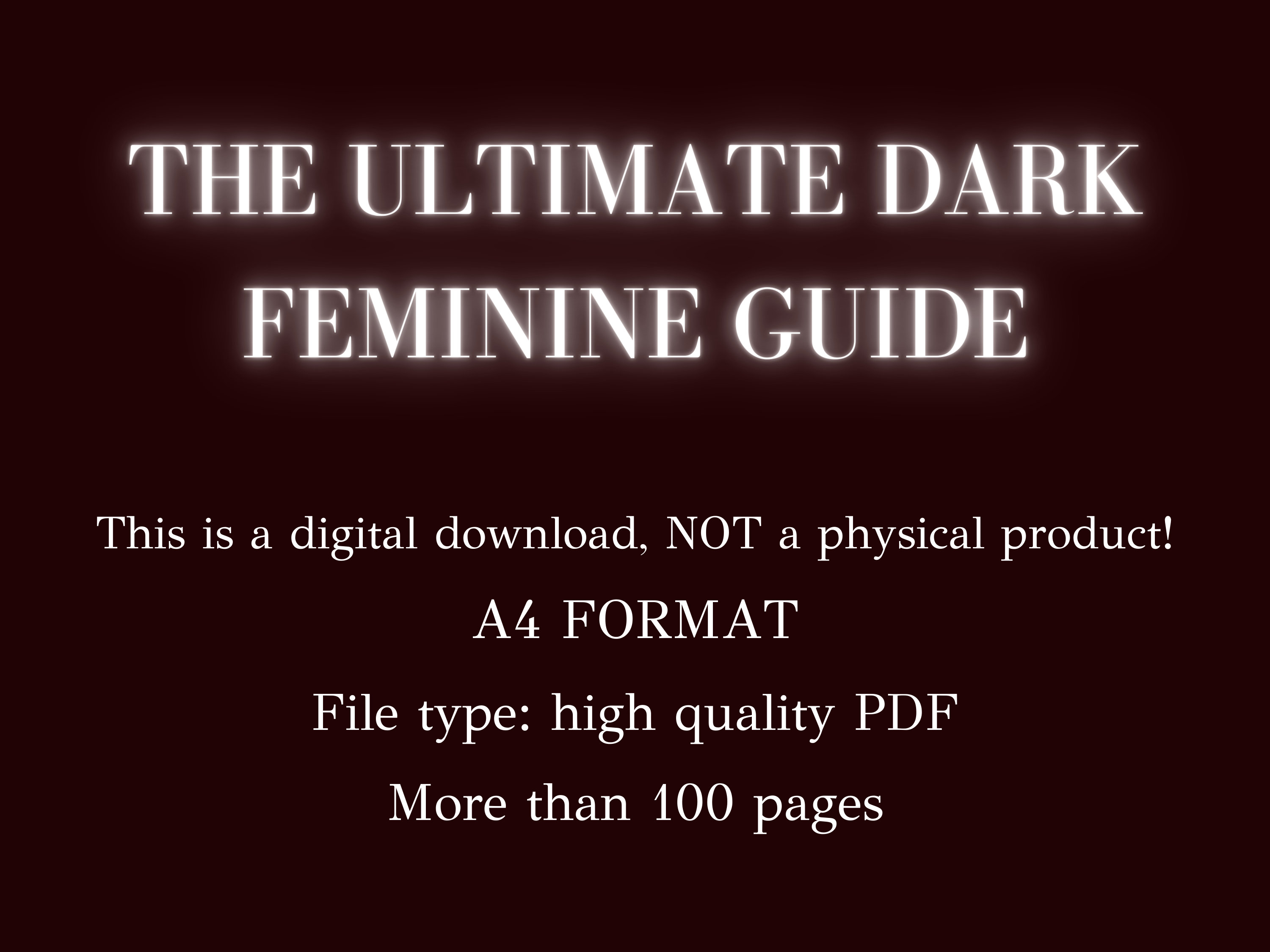 The Ultimate Dark Feminine Guide Ebook | Dark Feminine | Dark ...