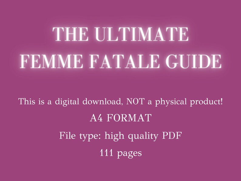 The Ultimate Femme Fatale Guide | Femme Fatale | Dark Feminine | Dark Femme | Glow up | Feminine ...