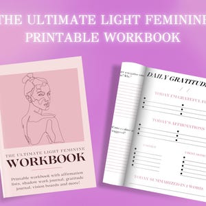 Light Feminine Printable Workbook | Shadow Work, Affirmations (A4) - Etsy