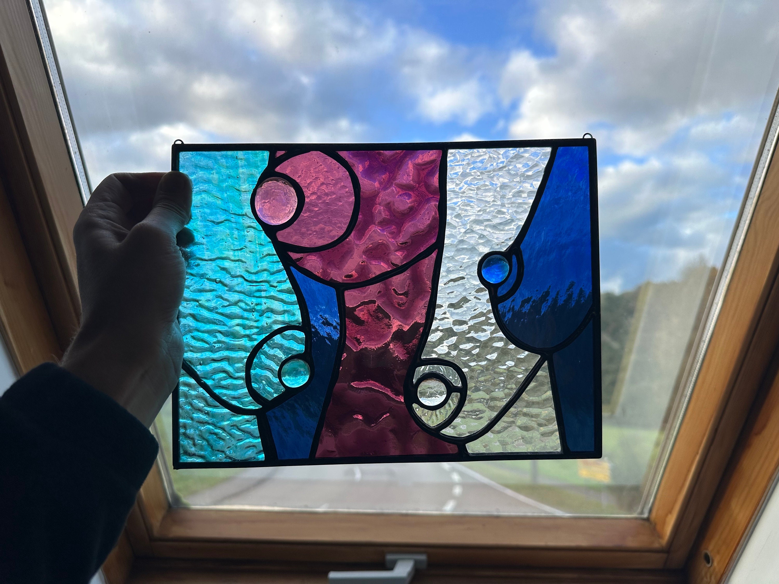 Colorful Tits Stained Glass Window Panel // Feminist Art // Boobs ...