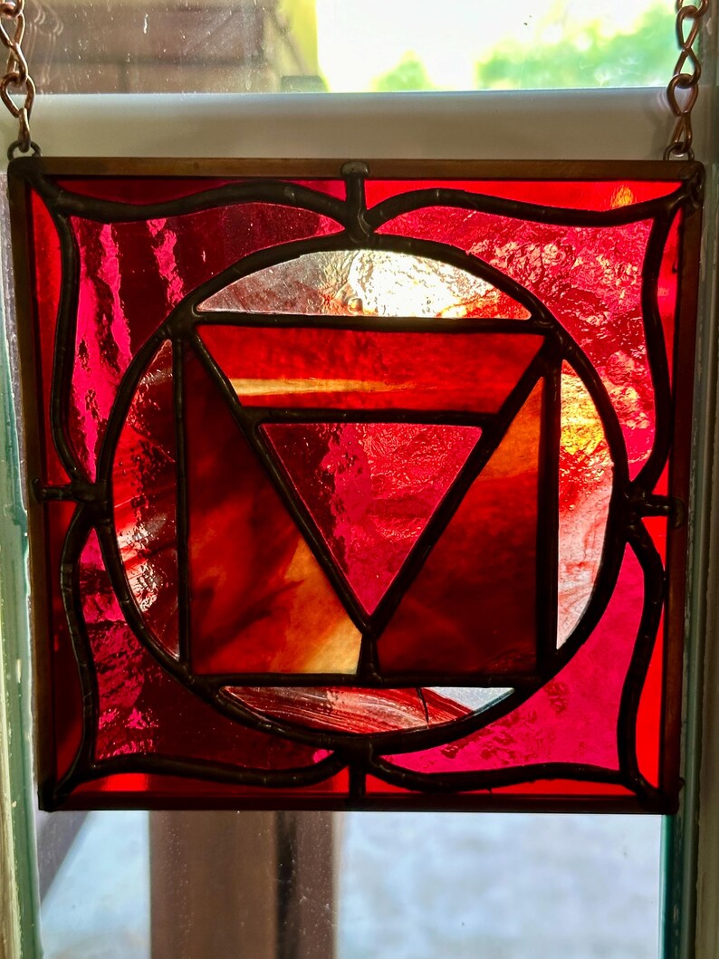 Chakra Stained Glass Window Hanging Spiritual Art for Home Decor ...