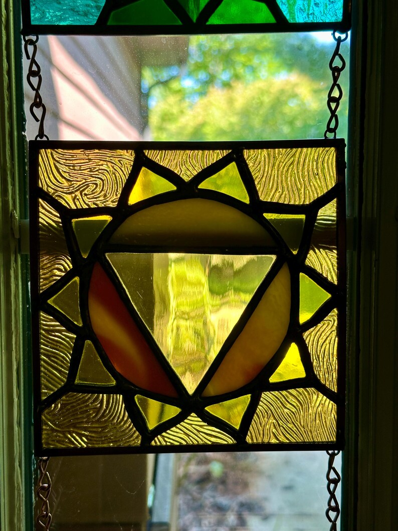 Chakra Stained Glass Window Hanging Spiritual Art for Home Decor ...