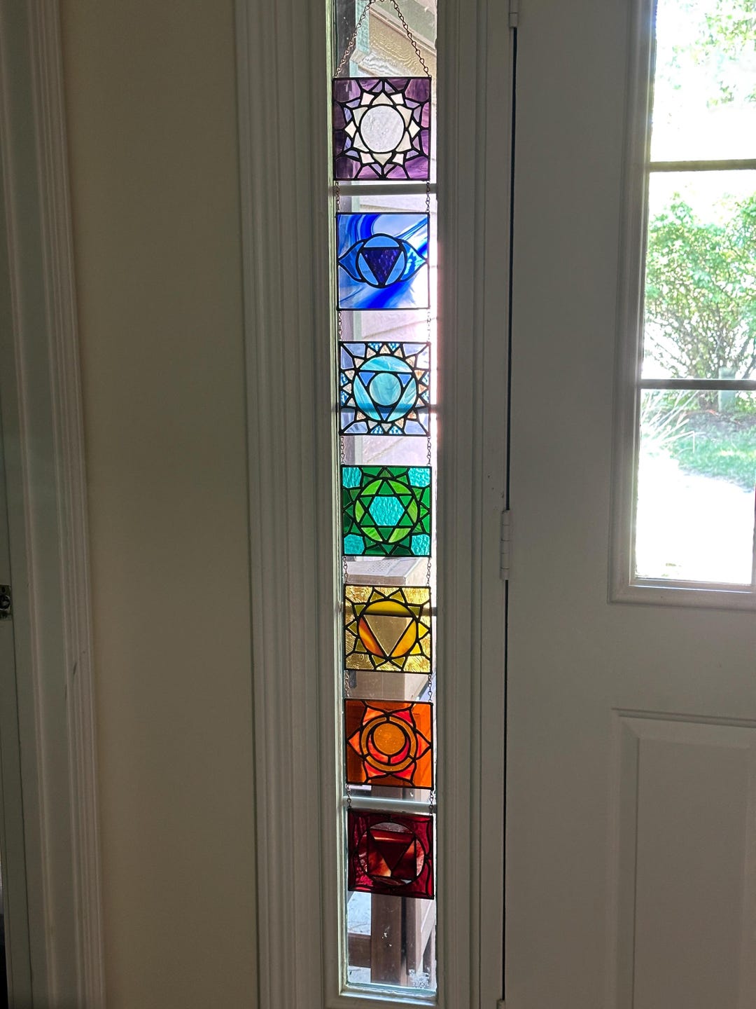 Chakra Stained Glass Window Hanging Spiritual Art for Home Decor ...