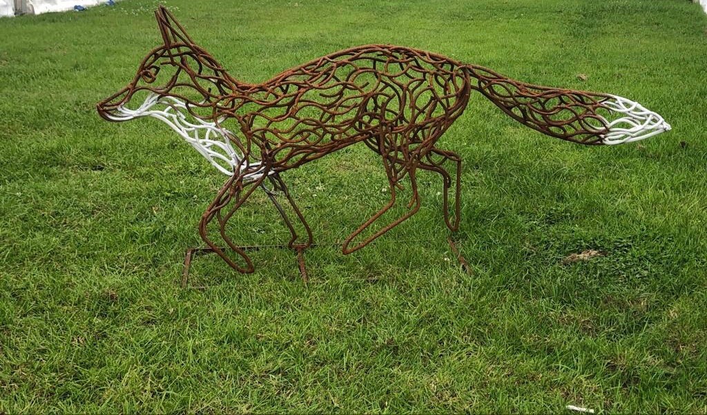 Handmade Rustic Metal Running Fox Garden Sculpture Garden Yard Art - Etsy