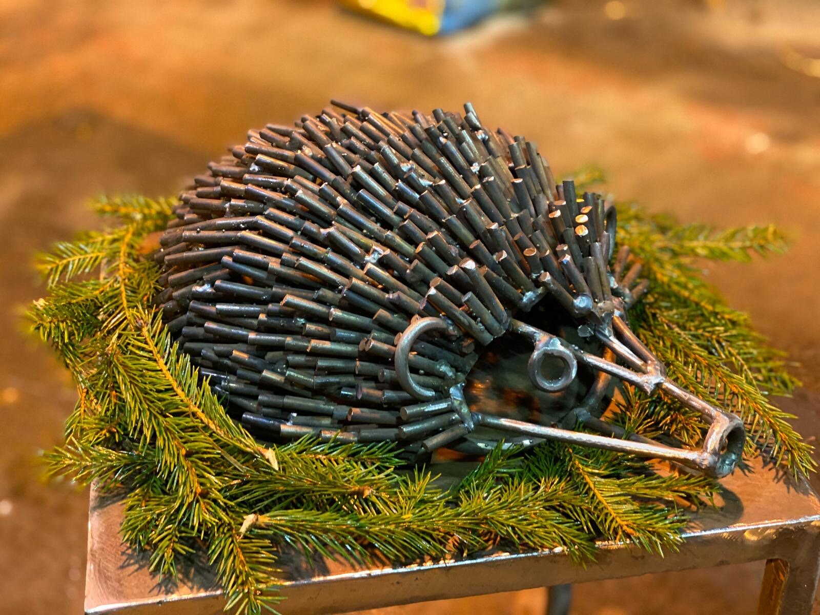 Handmade Metal Hedgehog Garden Outdoor Sculpture Garden Yard Art ...