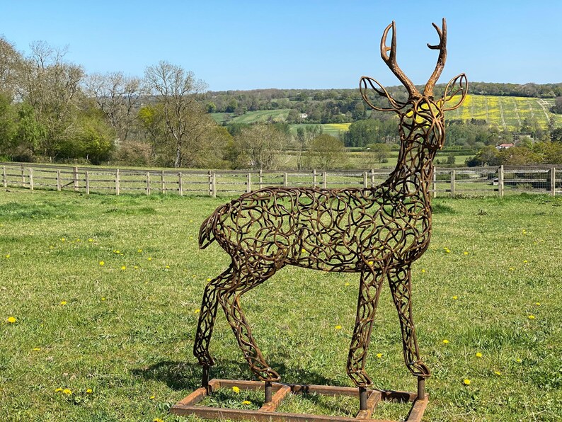 Handmade Roe Deer Metal Rustic Garden Sculpture Garden Yard Art - Etsy