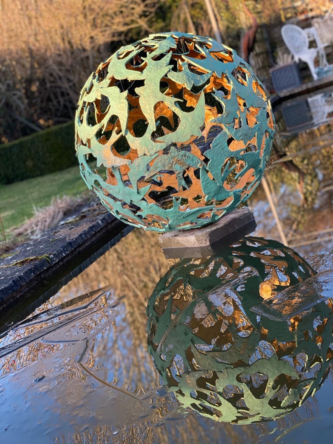 Handmade Metal Swift Sphere Modern Garden Sculpture Garden - Etsy Canada