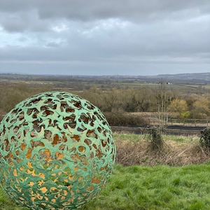 Handmade Metal Swift Sphere Modern Garden Sculpture Garden Yard Art ...