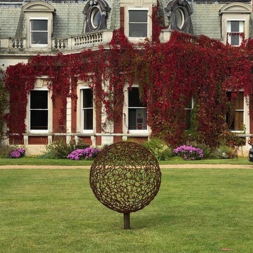 Handmade Metal Rustic Garden Sphere Sculpture Garden Yard Art - Etsy