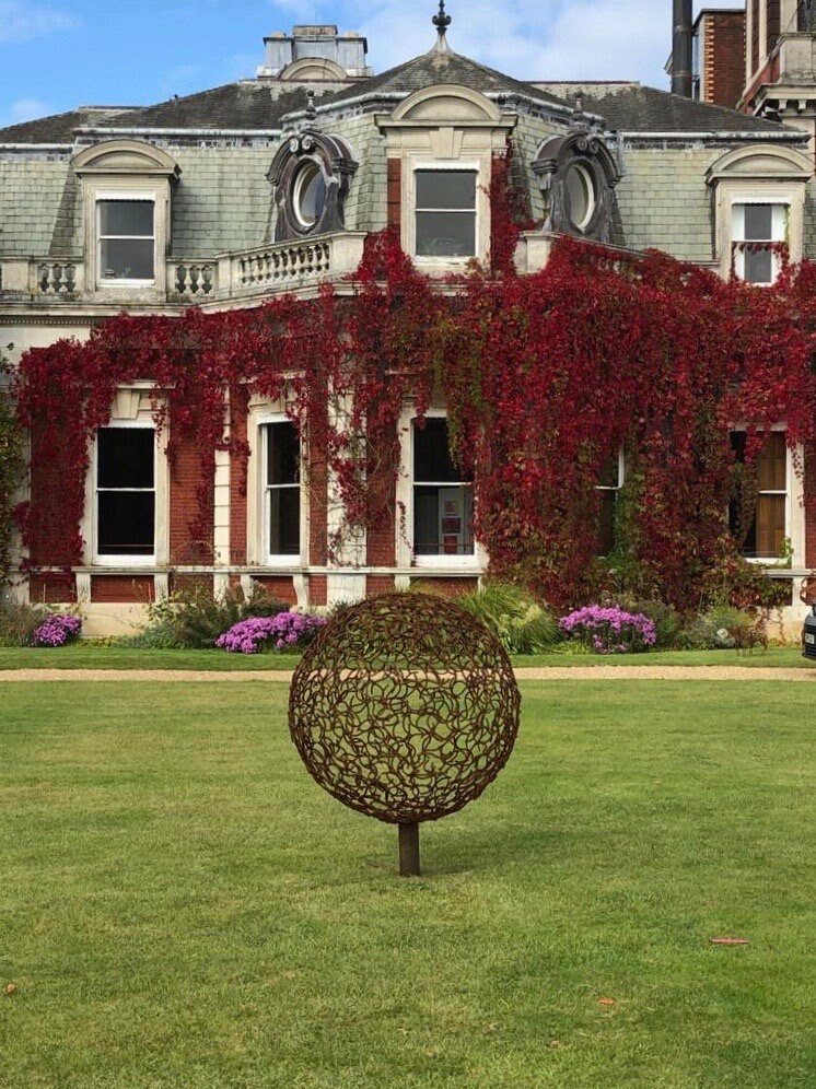Handmade Metal Rustic Garden Sphere Sculpture Garden Yard Art / Garden ...