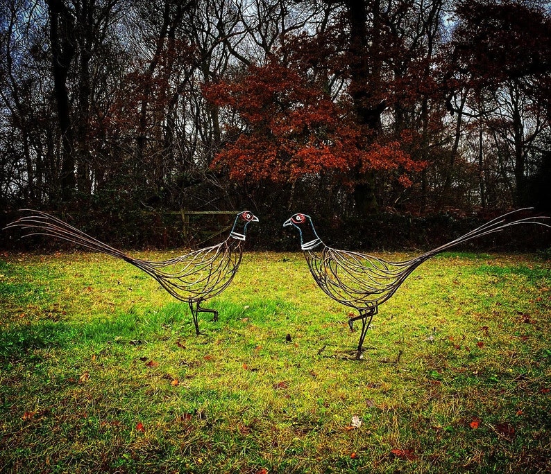 Metal Pheasant Garden Sculpture Garden Yard Art - Etsy