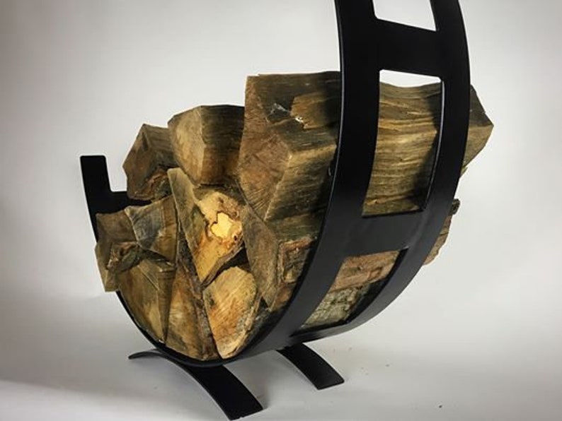 Modern Handmade Metal Log Holder Garden Yard Art - Etsy