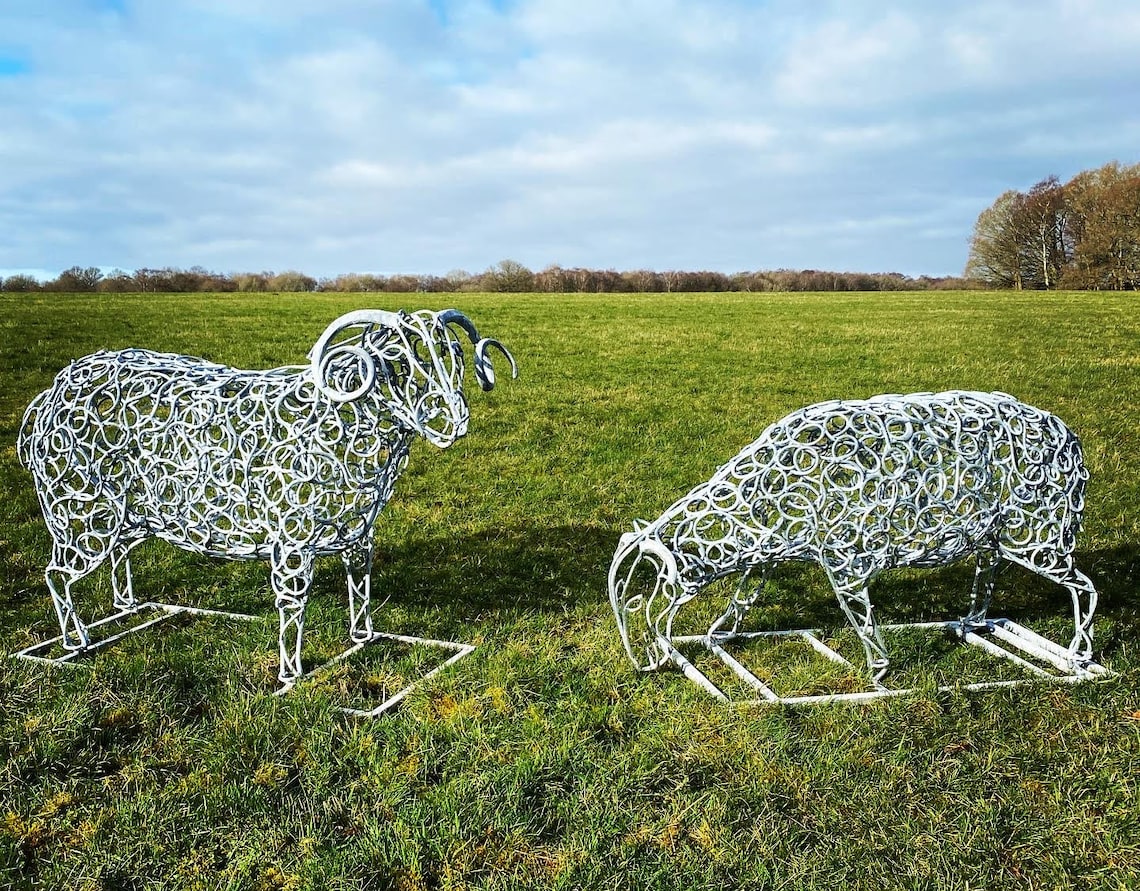 Handmade Metal Blackface Sheep / Garden Art / Land Art / Field ...