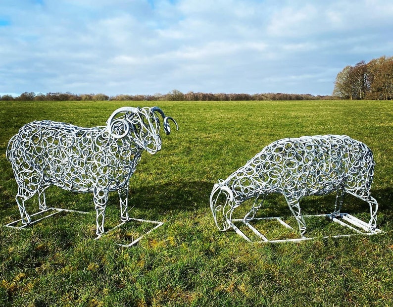 Handmade Metal Blackface Sheep / Garden Art / Land Art / Field ...
