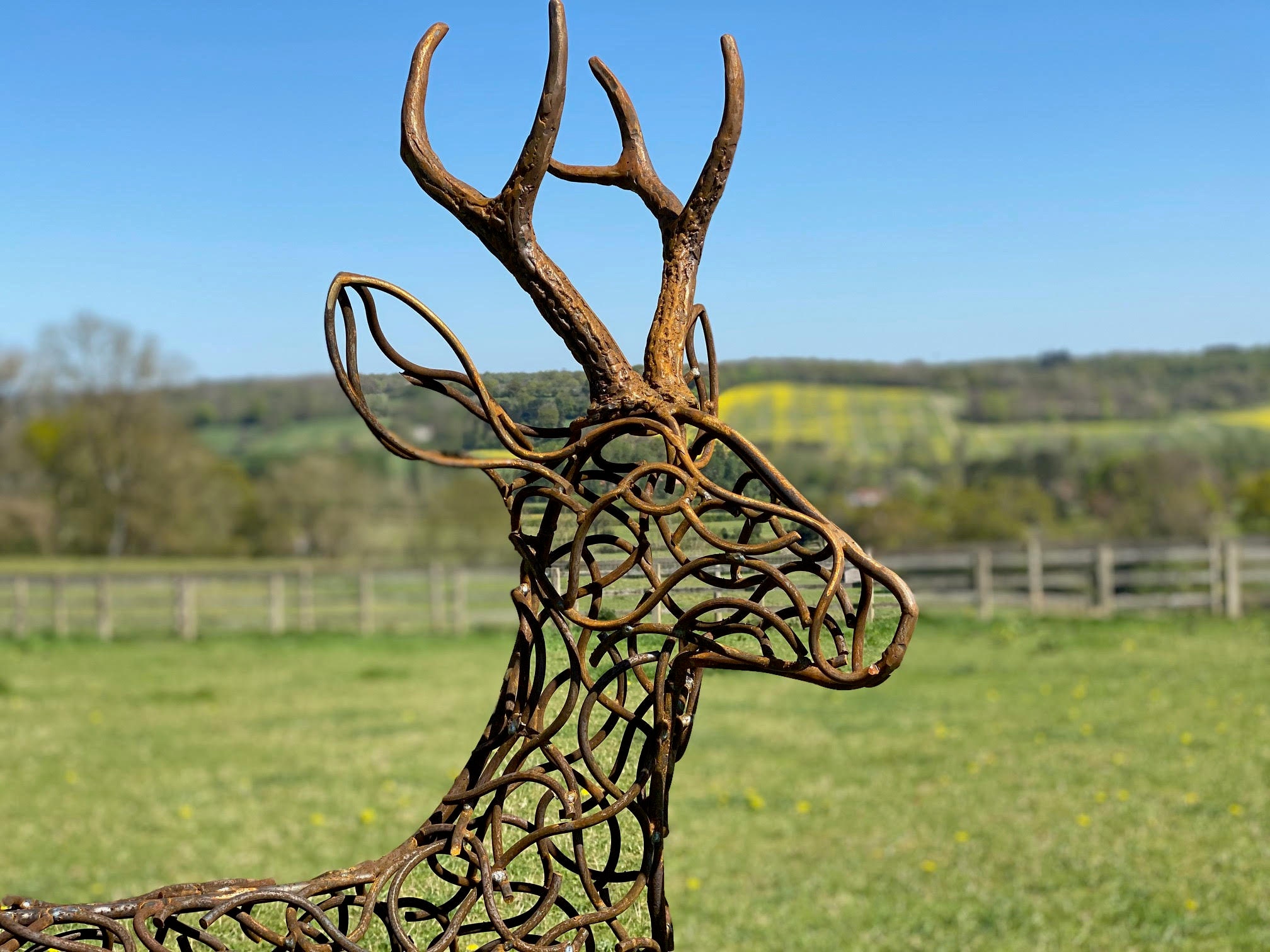 Handmade Roe Deer Metal Rustic Garden Sculpture Garden Yard Art - Etsy